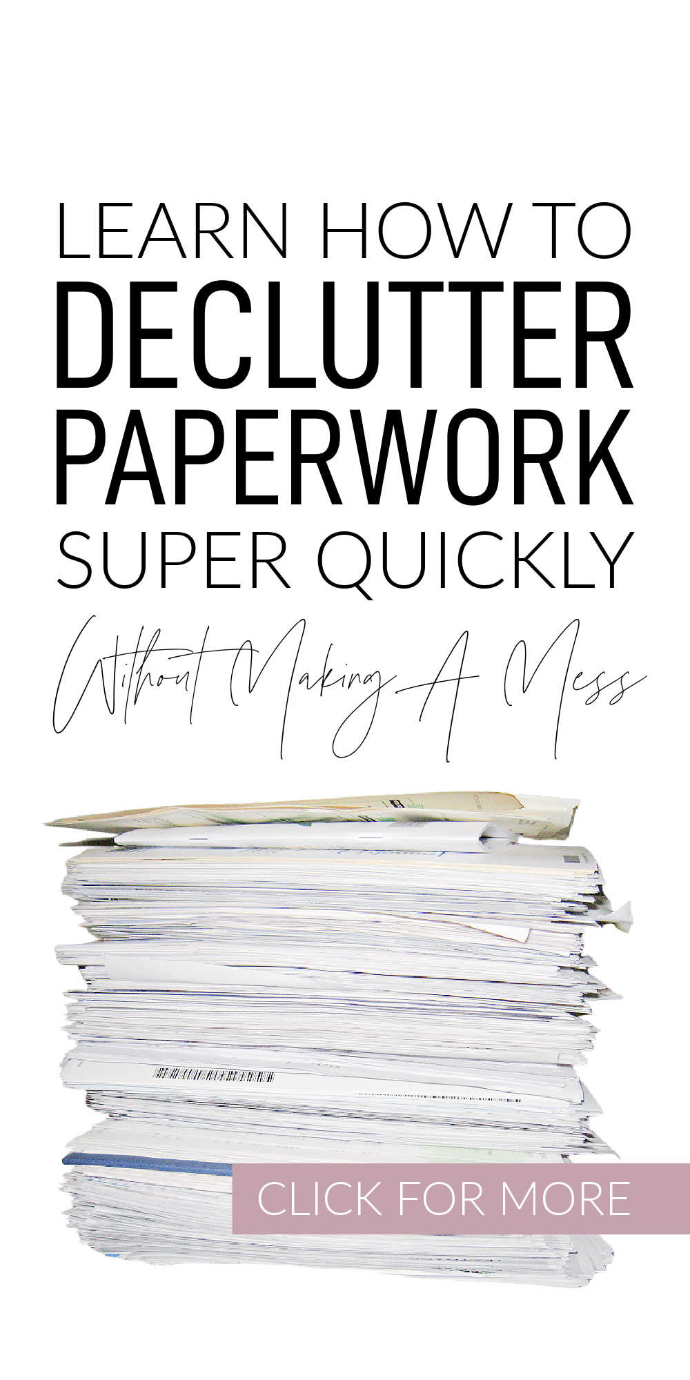 Paperwork Declutter Challenge & Checklist